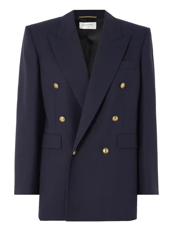 Saint Laurent Oversized Double-breasted Blazer - Blue