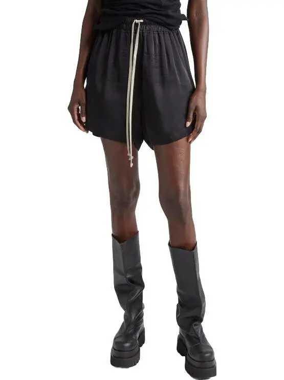 Rick Owens Silk Satin Boxer Shorts - Black
