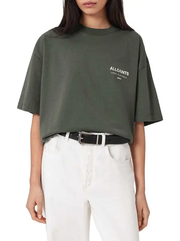 ALLSAINTS Etta Graphic T-shirt - Garnet Green