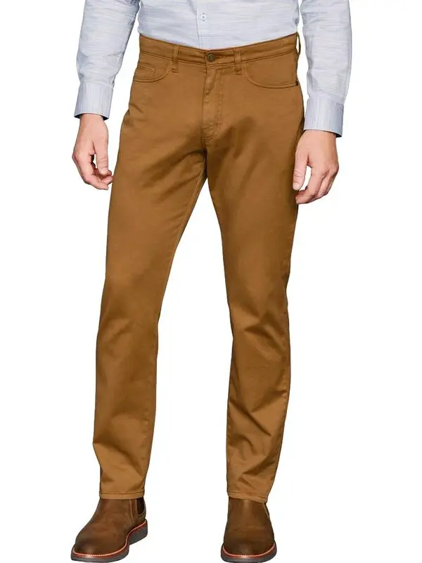 Johnston & Murphy Straight Leg Stretch Pima Cotton Pants - Camel