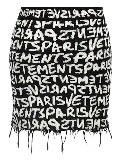 Vetements Paris Monogram Mini Skirt - Black/white