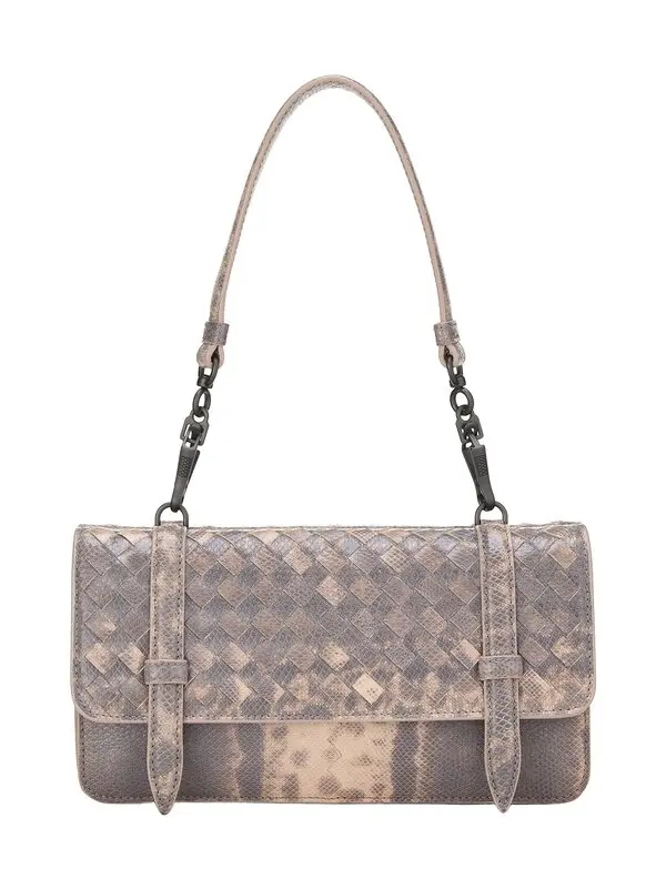 Bottega Veneta Karung Leather Intrecciato Shoulder Bag - Multi
