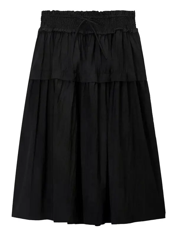 TOUT A COUP Tiered Mid-length Skirt - Black