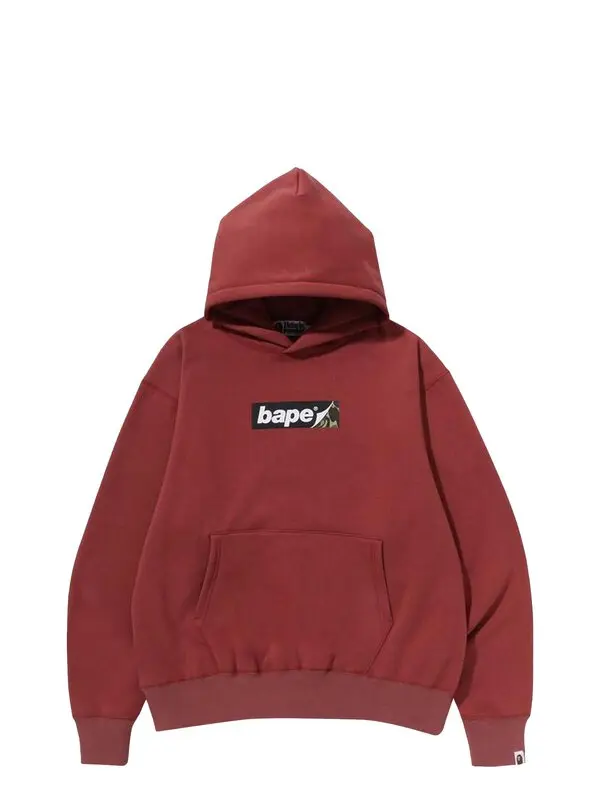 BAPE Smooth Logo Relaxed Fit Hoodie - Red