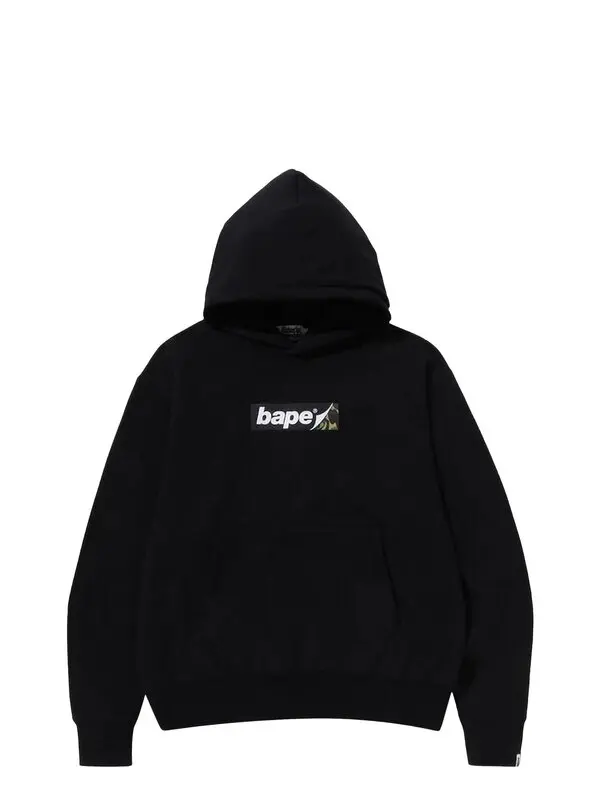 BAPE Smooth Logo Relaxed Fit Hoodie - Black