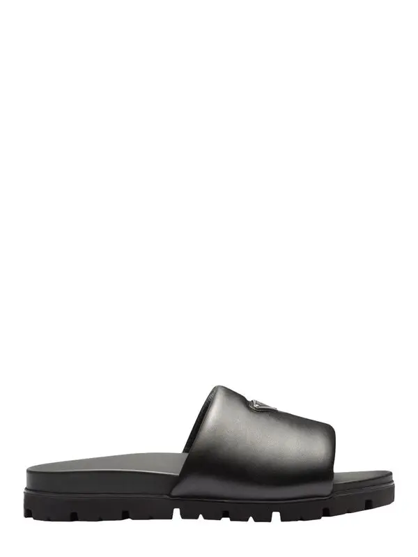 Prada Padded Nappa Leather Slide - Black