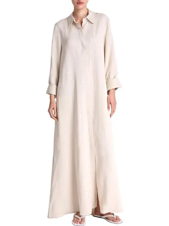 TWP Jenny's Long Sleeve Maxi Shirtdress - Bone