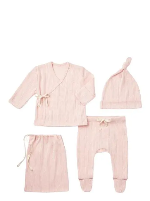 ELEGANT BABY Cotton Pointelle Set - Pink