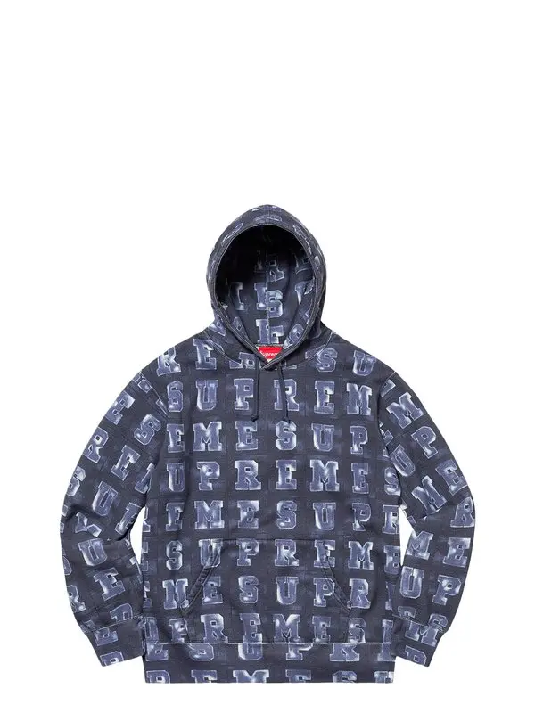 Supreme Blocks Hooded Sweatshirt - Blue
