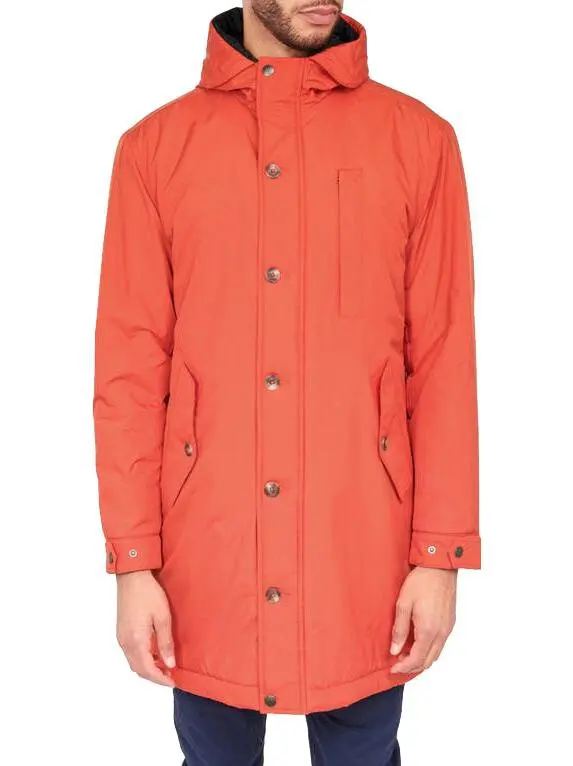 BROOKLYN BRIGADE Solid Recycled Polyester Hooded Parka - Orange