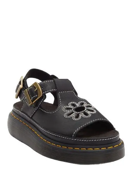 Dr. Martens Dunnet Flower Slingback Sandals - Black