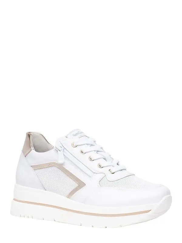 NEROGIARDINI Hidden Wedge Sneakers - White/ Gold