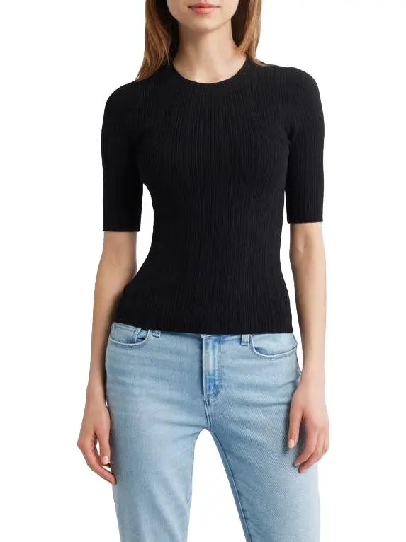 Paige Aranea Rib Elbow Length Sweater - Black