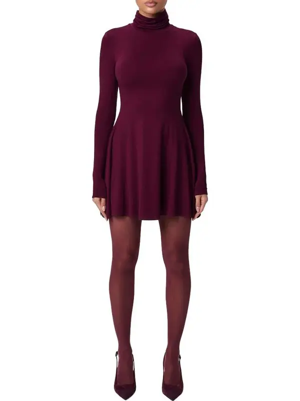 Naked Wardrobe Long-sleeve Mini Dress - Dark Plum