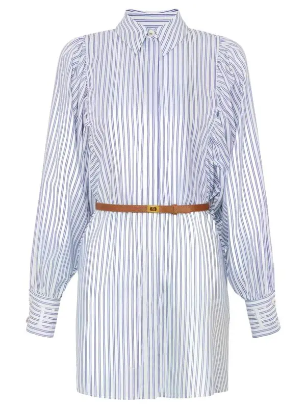 Elisabetta Franchi Striped Shirt Dress - Blue