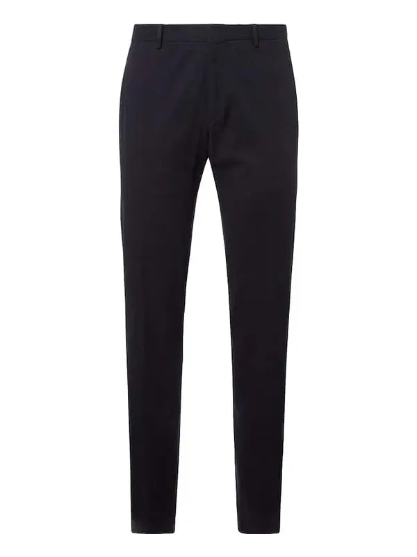 Zegna Cotton-blend Straight Trousers - Blue