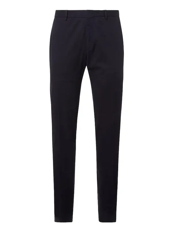 Zegna Cotton-blend Straight Leg Pants - Blue