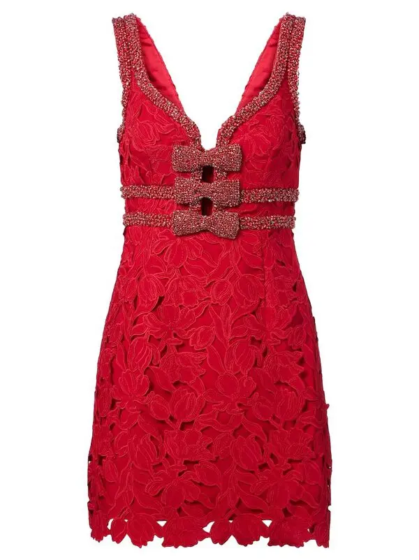 Rebecca Vallance Kalina Embellished Mini Dress - Red