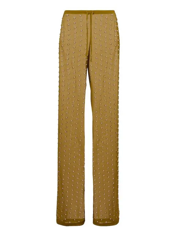 Dries Van Noten Embellished Straight Pants - Green
