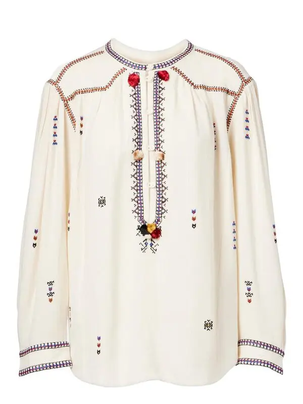 MARANT ETOILE Pelson Embroidered Blouse - White