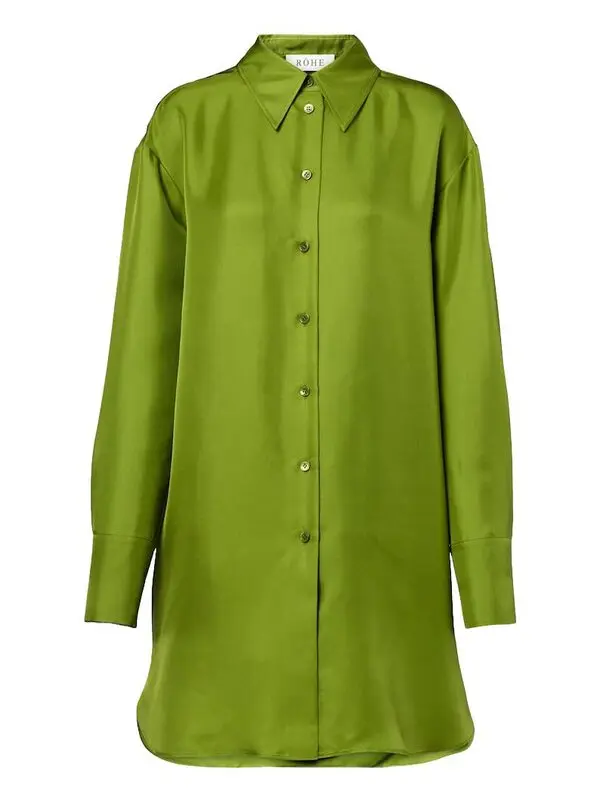 RÓHE Silk Button Down Shirt - Green