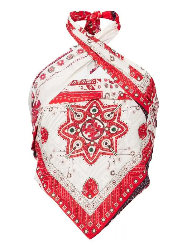 MARANT ETOILE Feyza Halterneck Top - Red