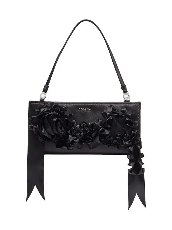 Coperni Logo Satin Clutch - Black