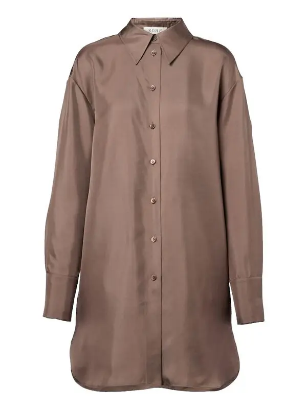 RÓHE Silk Button-up Shirt - Brown