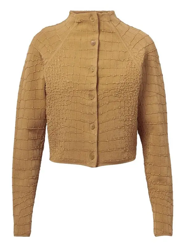 Jacquemus Scala Croc-effect Cardigan - Beige