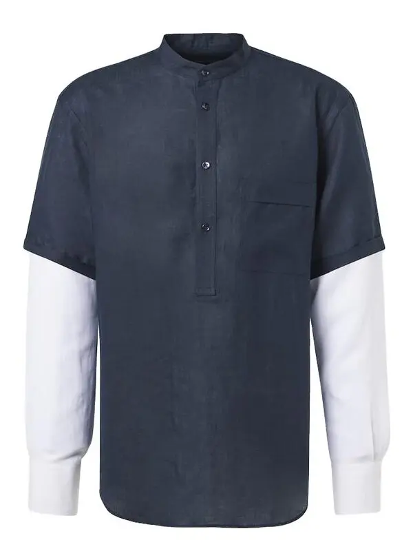 Giorgio Armani Linen Shirt - Blue