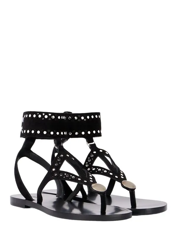 Isabel Marant Étoile Edil Studded Leather Sandals - Black