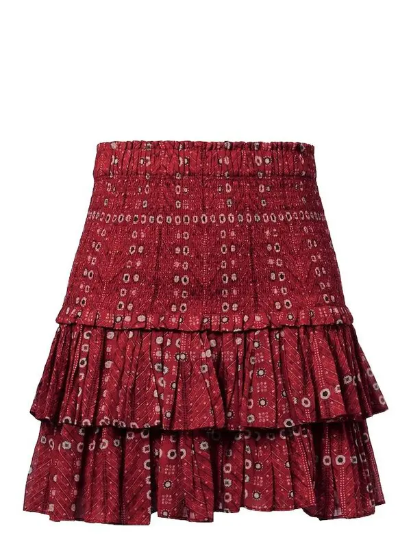 MARANT ETOILE Naomi Printed Cotton Miniskirt - Red