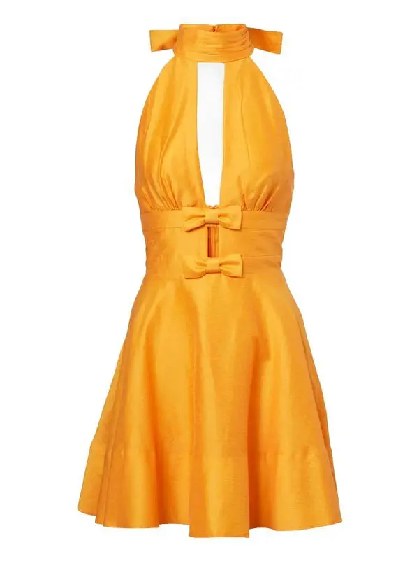 Rebecca Vallance Cera Cutout Halterneck Minidress - Orange