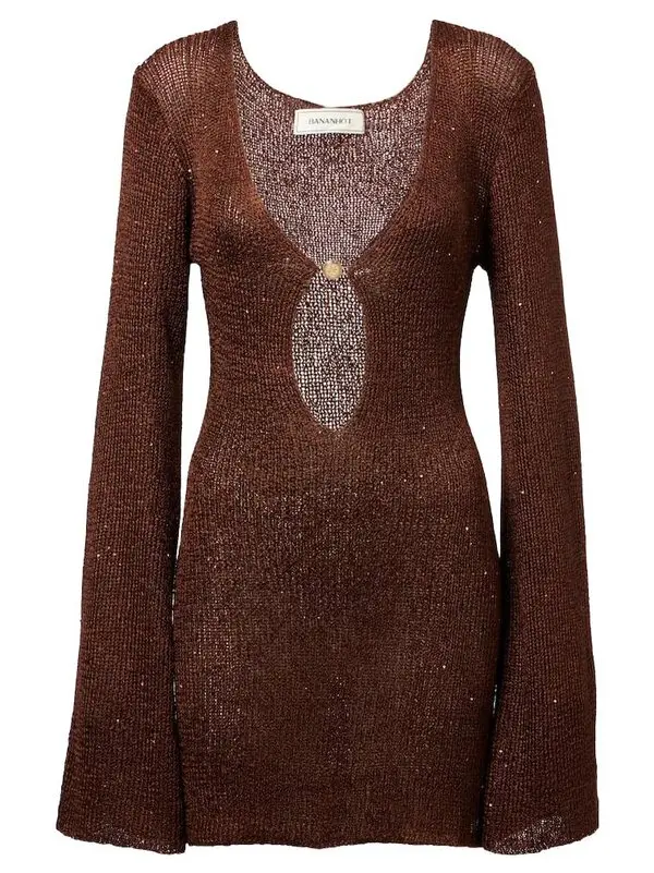 BANANHOT Rey Sequined Minidress - Brown