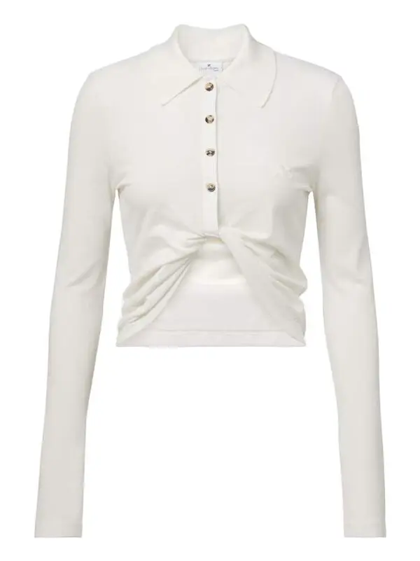 COURREGES Cropped Cotton Shirt - White