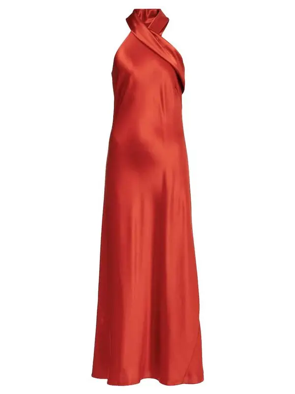 Galvan Pandora Satin Cocktail Dress - Red