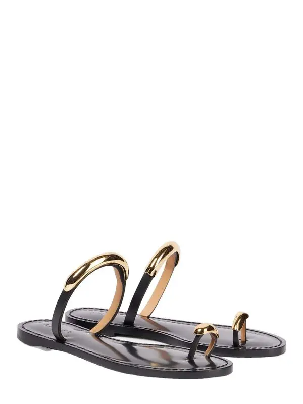 AMANU Samburu Leather Sandals - Black