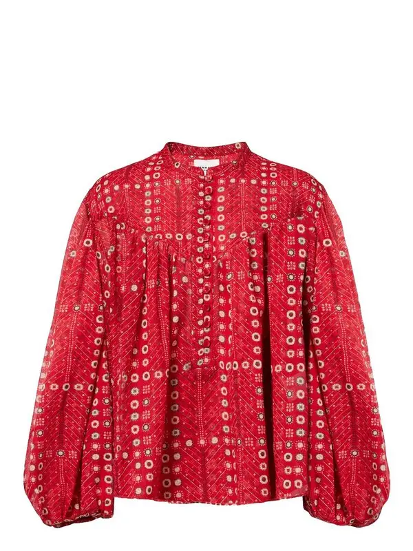MARANT ETOILE Salika Printed Cotton Blouse - Red