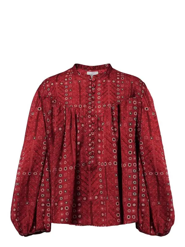 MARANT ETOILE Salika Printed Cotton Blouse - Red