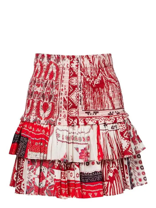 MARANT ETOILE Naomi Printed Miniskirt - Red