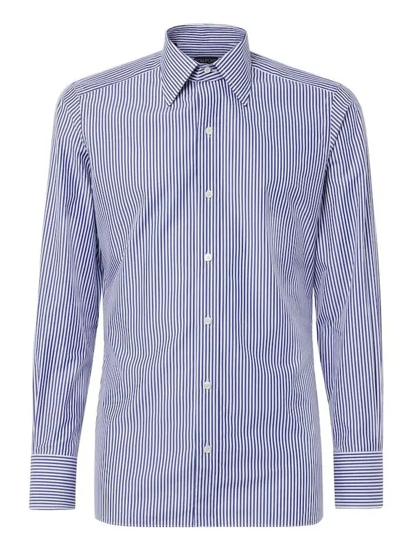 TOM FORD Bengal Stripe Cotton-blend Shirt - Blue