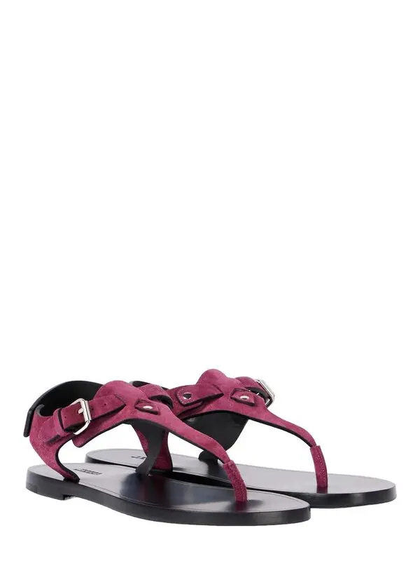 Isabel Marant Akel Leather Thong Sandals - Pink