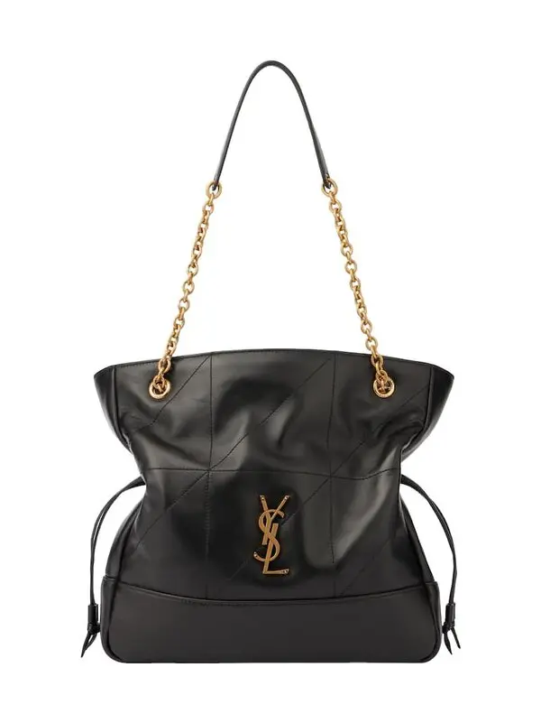 Saint Laurent Jamie Small Leather Shopping Tote Bag - Black