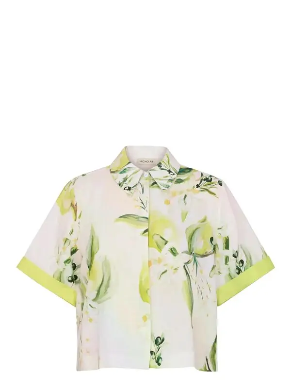 NICHOLAS Alessandra Floral Print Shirt - White