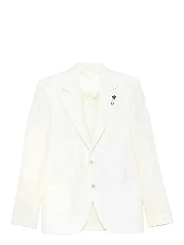 LARDINI Single-breasted Blazer - White