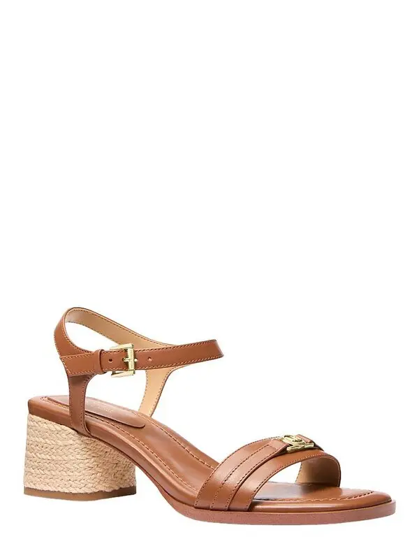 Michael Kors Mandy Leather Sandals - Luggage