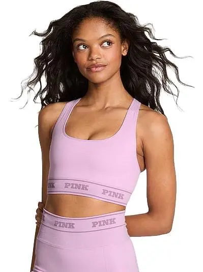 Pink Seamless Reversible Sports Bra - Purple