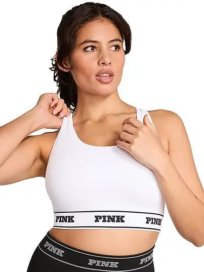Pink Seamless Reversible Sports Bra - White,ivory