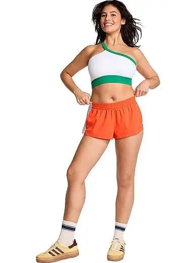 Pink Tech Woven Retro Shorts - Orange