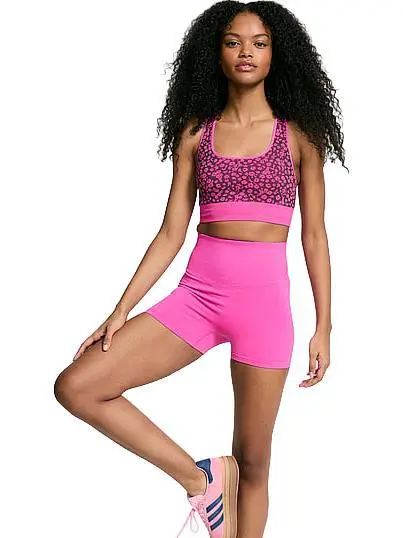 Pink Seamless Logo Bike Shorts - Pink